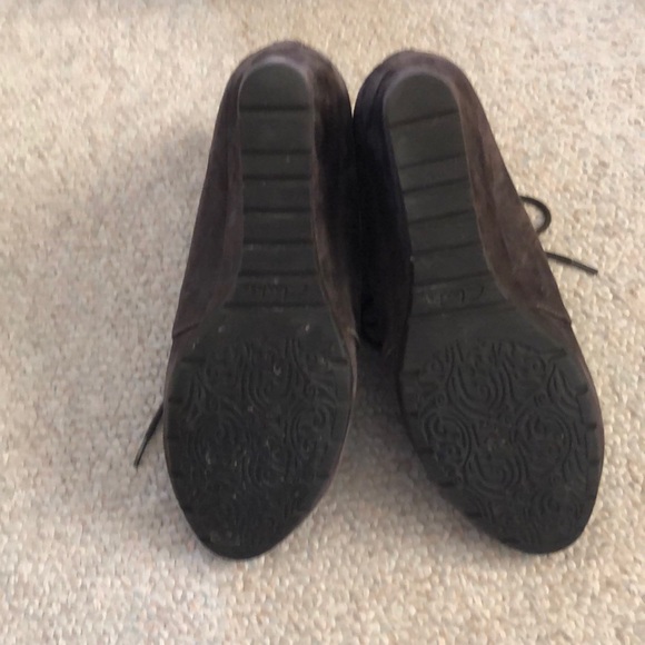 Clarks | Shoes | Clarks Artisan Gray Suede Wedge Boots | Poshmark